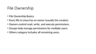 file ownership and file access control groups | PPTX