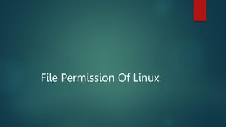 File permission of linux | PPT