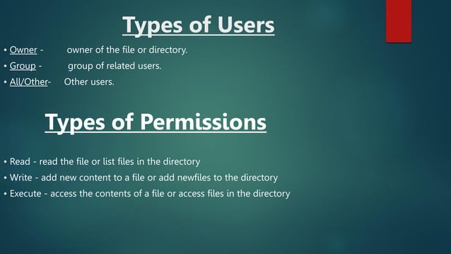 File permission of linux | PPT