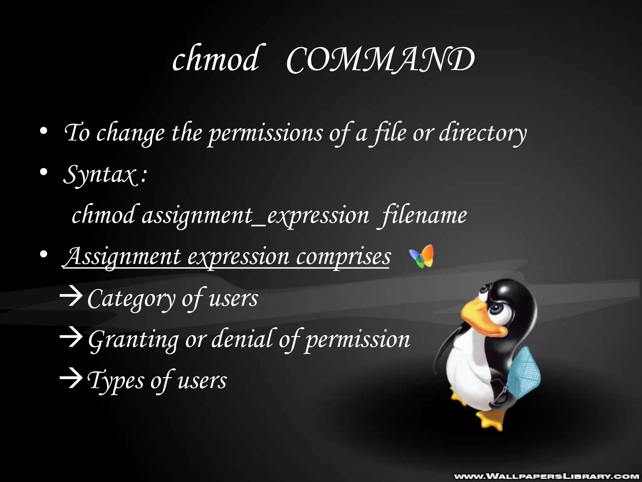 Filepermissions in linux | PPTX
