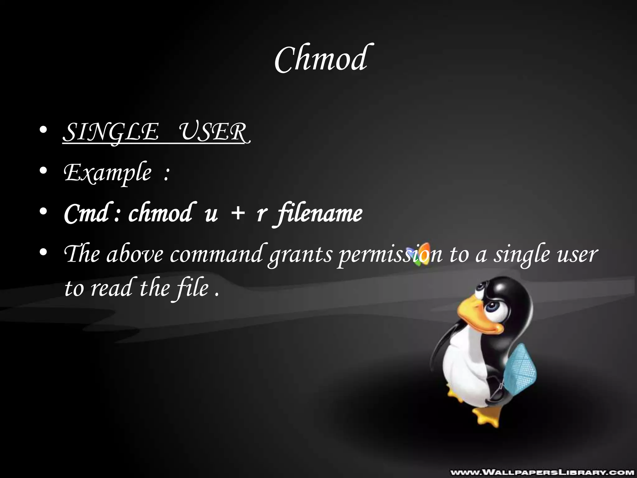 Filepermissions in linux | PPTX