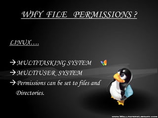 Filepermissions in linux | PPTX