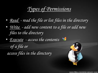 Filepermissions in linux | PPTX