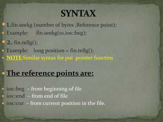 Data File Handiling File POINTERS IN C++ | PPTX