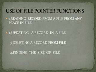 Data File Handiling File POINTERS IN C++ | PPTX