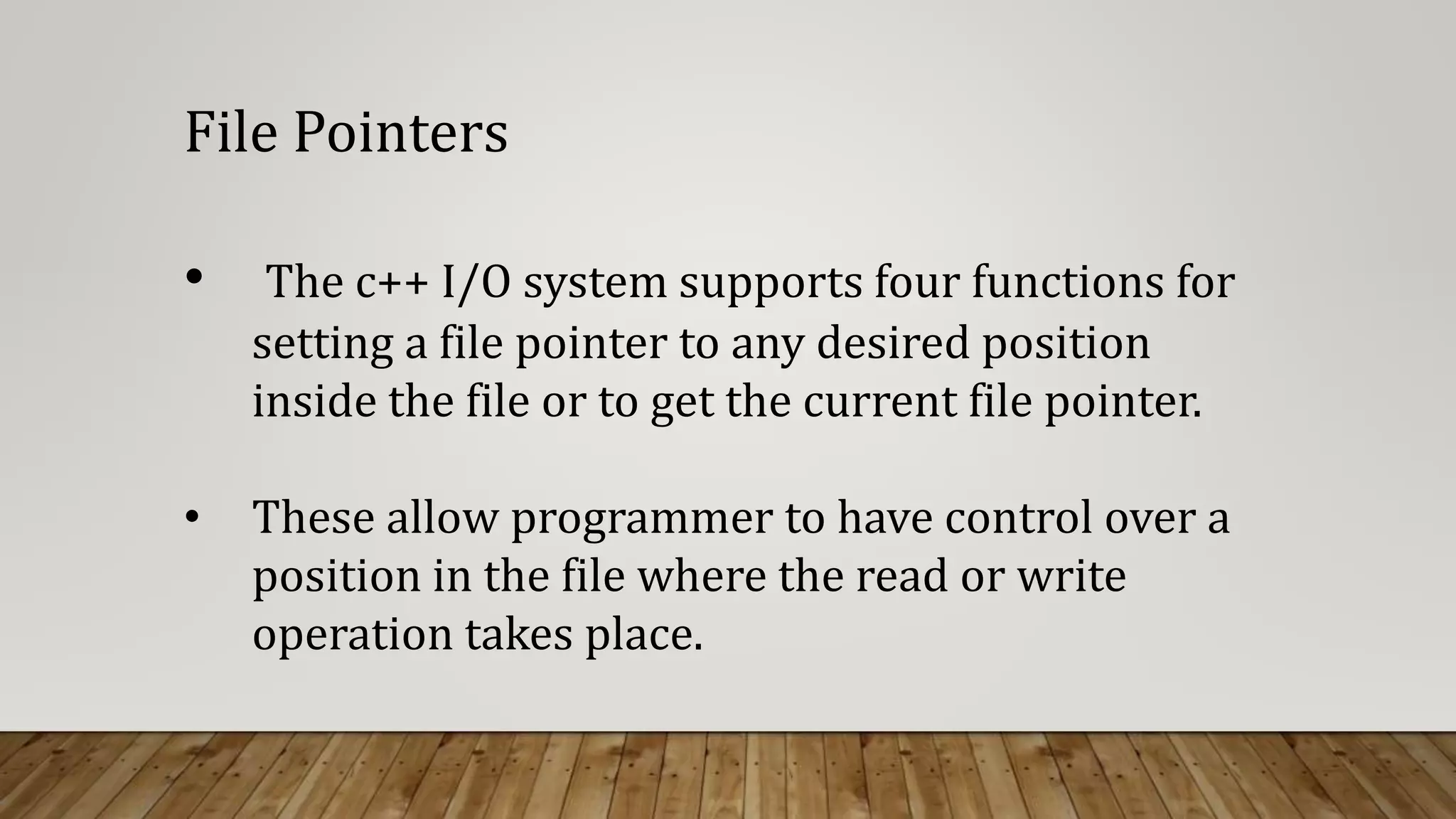 File Pointers And Manipulatorspptx 