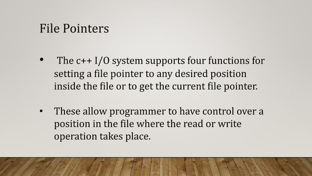 File Pointers And Manipulators Pptx