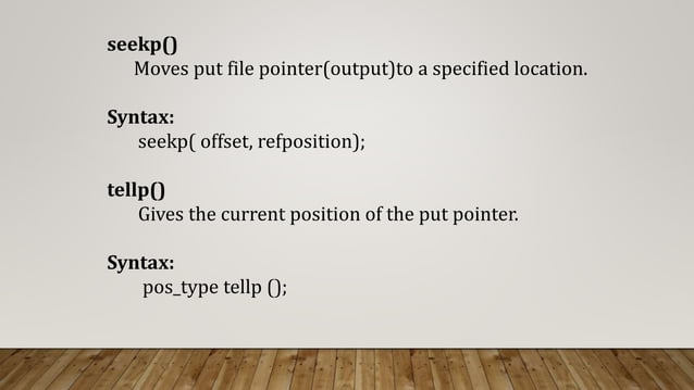 File Pointers And Manipulators Pptx