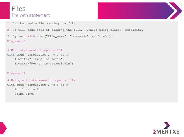 Python programming : Files | PDF