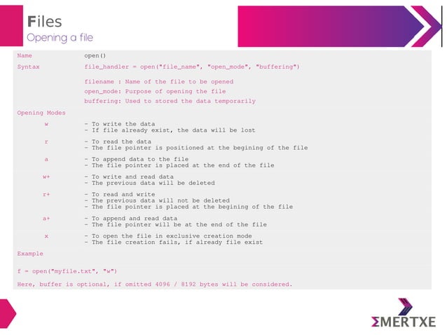 Python programming : Files | PDF