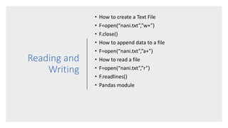 Python Files | PPT