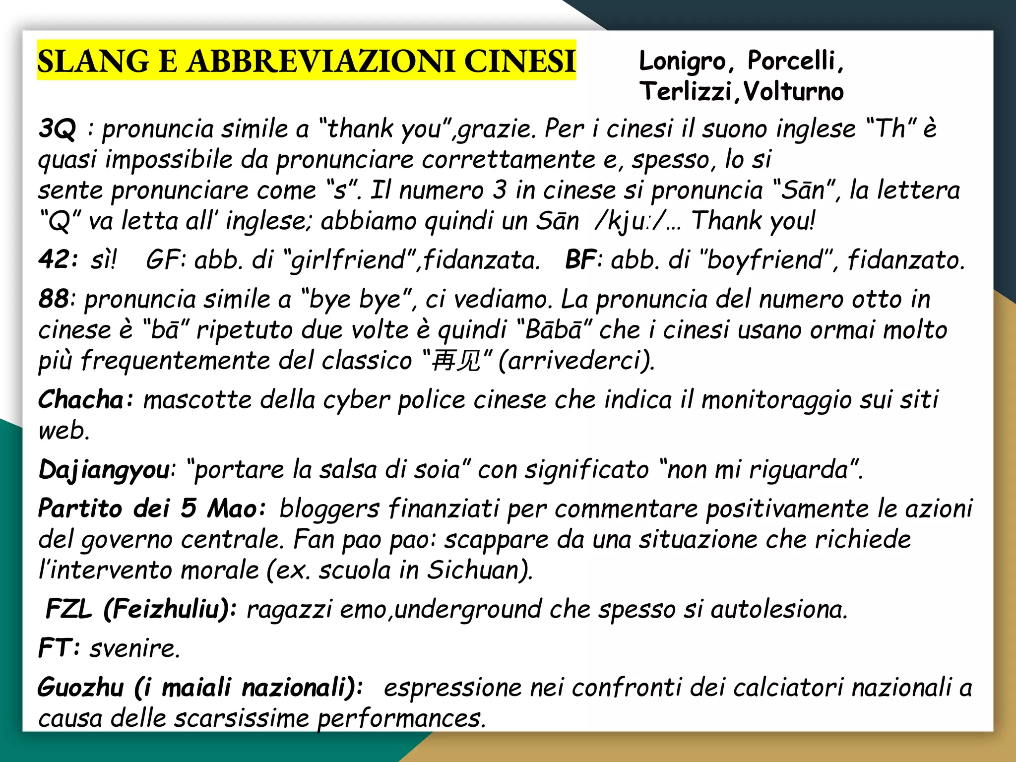 Slang e abbreviazioni cinesi | PDF