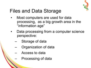 Files and data storage | PDF