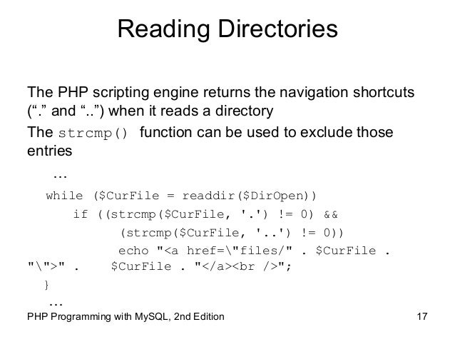 Files and Directories in PHP