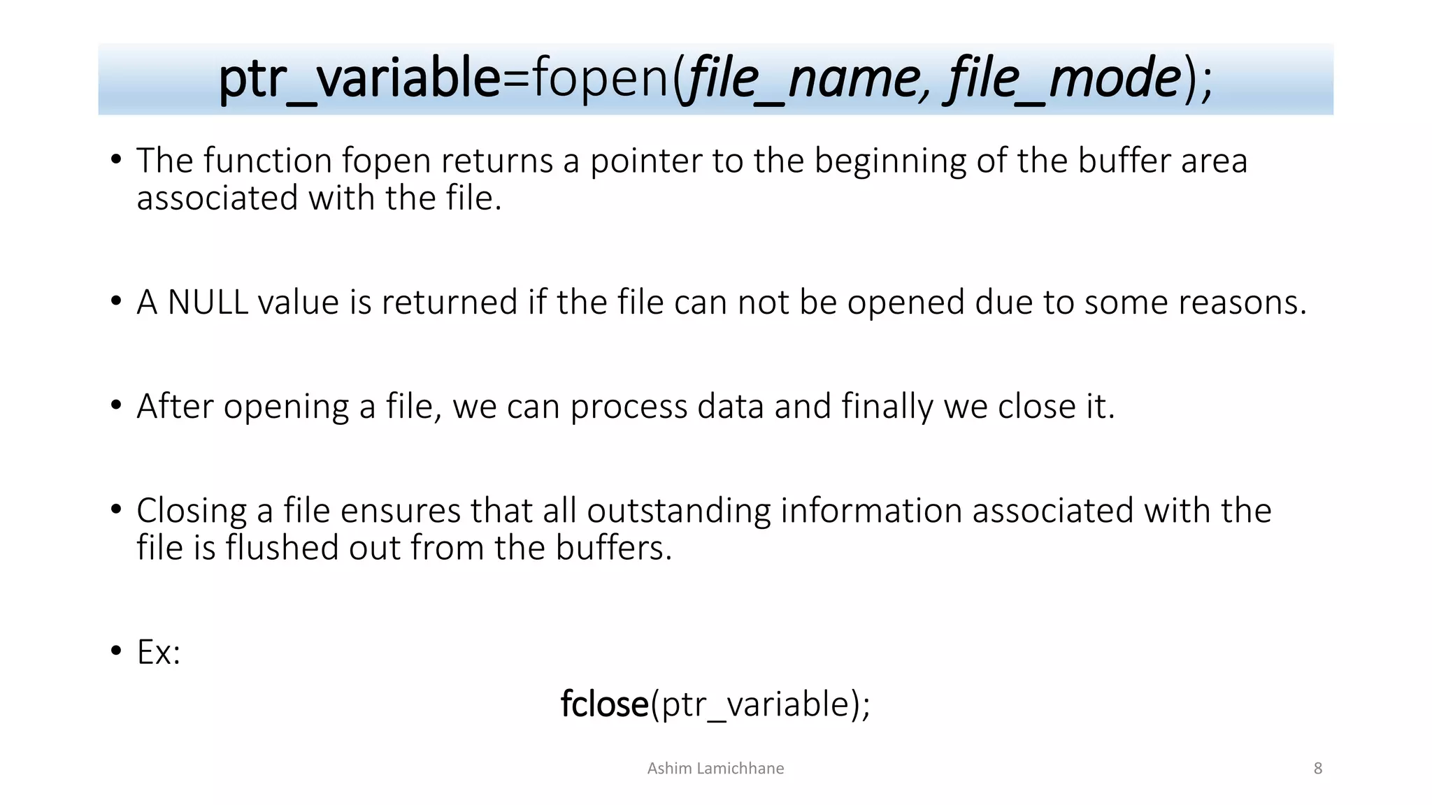 UNIT 10. Files and file handling in C | PPTX