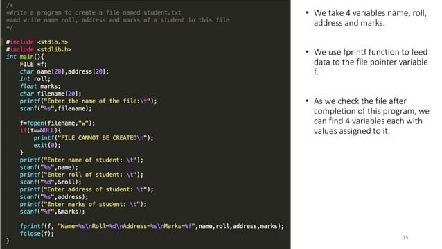 UNIT 10. Files and file handling in C | PPTX