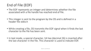 UNIT 10. Files and file handling in C | PPTX