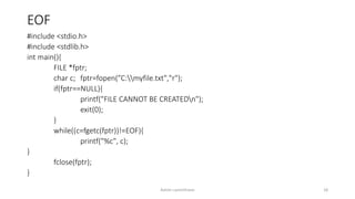 UNIT 10. Files and file handling in C | PPTX