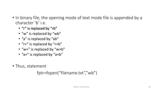 UNIT 10. Files and file handling in C | PPTX