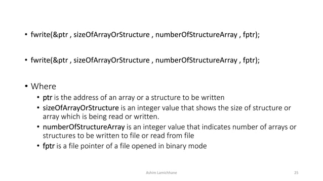 UNIT 10. Files and file handling in C | PPTX