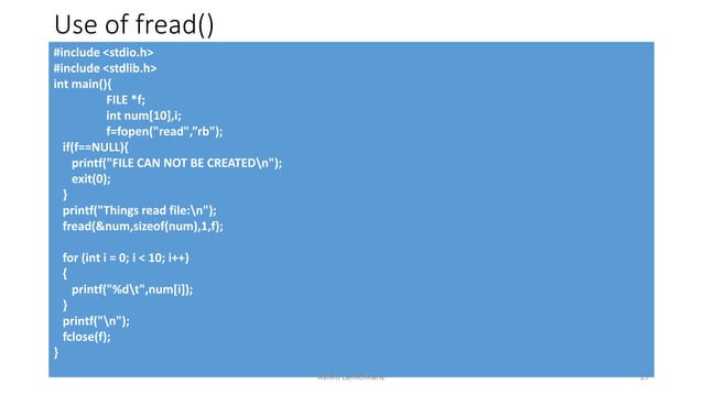 UNIT 10. Files and file handling in C | PPTX