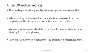 UNIT 10. Files and file handling in C | PPTX