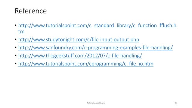 UNIT 10. Files and file handling in C | PPTX
