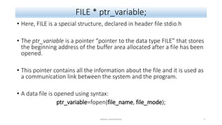 UNIT 10. Files and file handling in C | PPTX