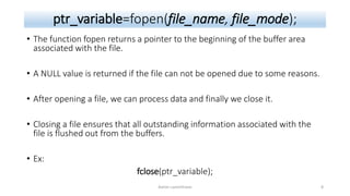 UNIT 10. Files and file handling in C | PPTX
