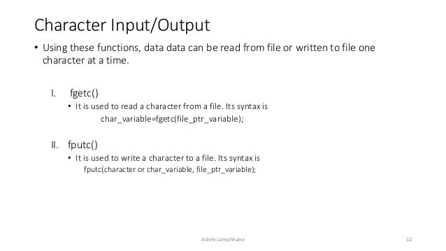 UNIT 10. Files and file handling in C