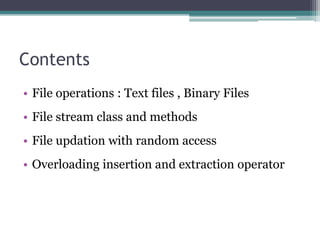 Files and streams | PPT
