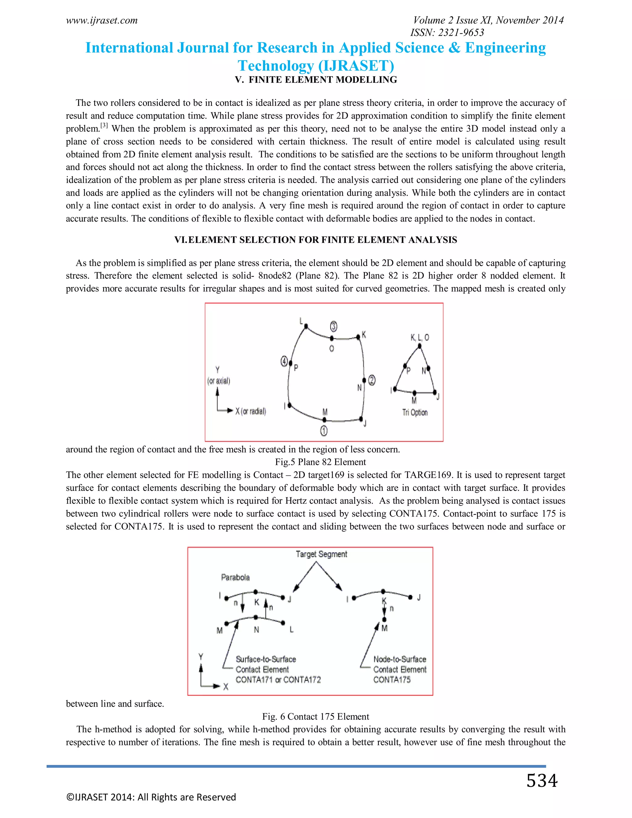 Hertz Contact Stress Analysis and Validation Using Finite Element Analysis | PDF