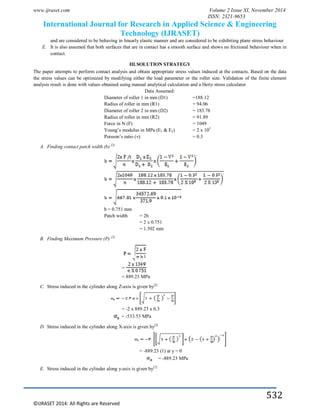 Hertz Contact Stress Analysis and Validation Using Finite Element ...