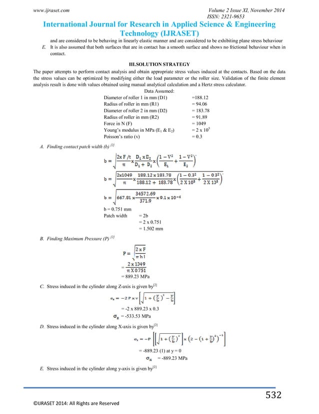 Hertz Contact Stress Analysis and Validation Using Finite Element Analysis | PDF | Physics | Science