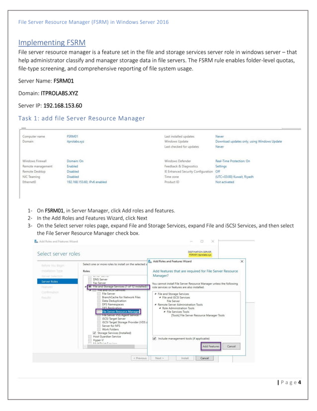 File Server Resource Manager Fsrm In Windows Server 2016 Pdf
