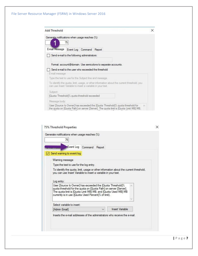 File server resource manager (fsrm) in windows server 2016 | PDF