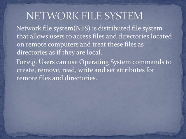 File service architecture and network file system | PPT