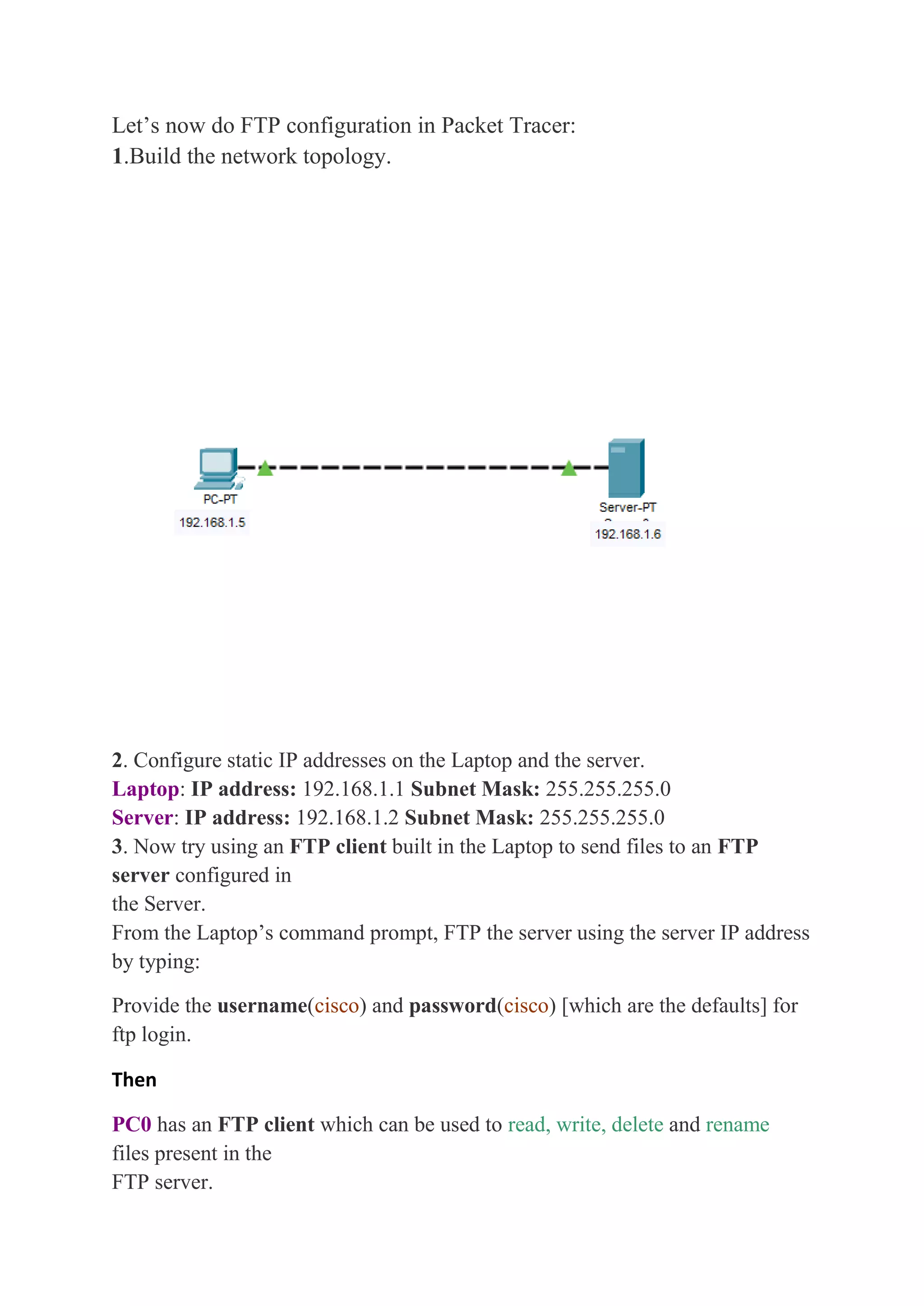 File server on using cisco packet tracer | PDF