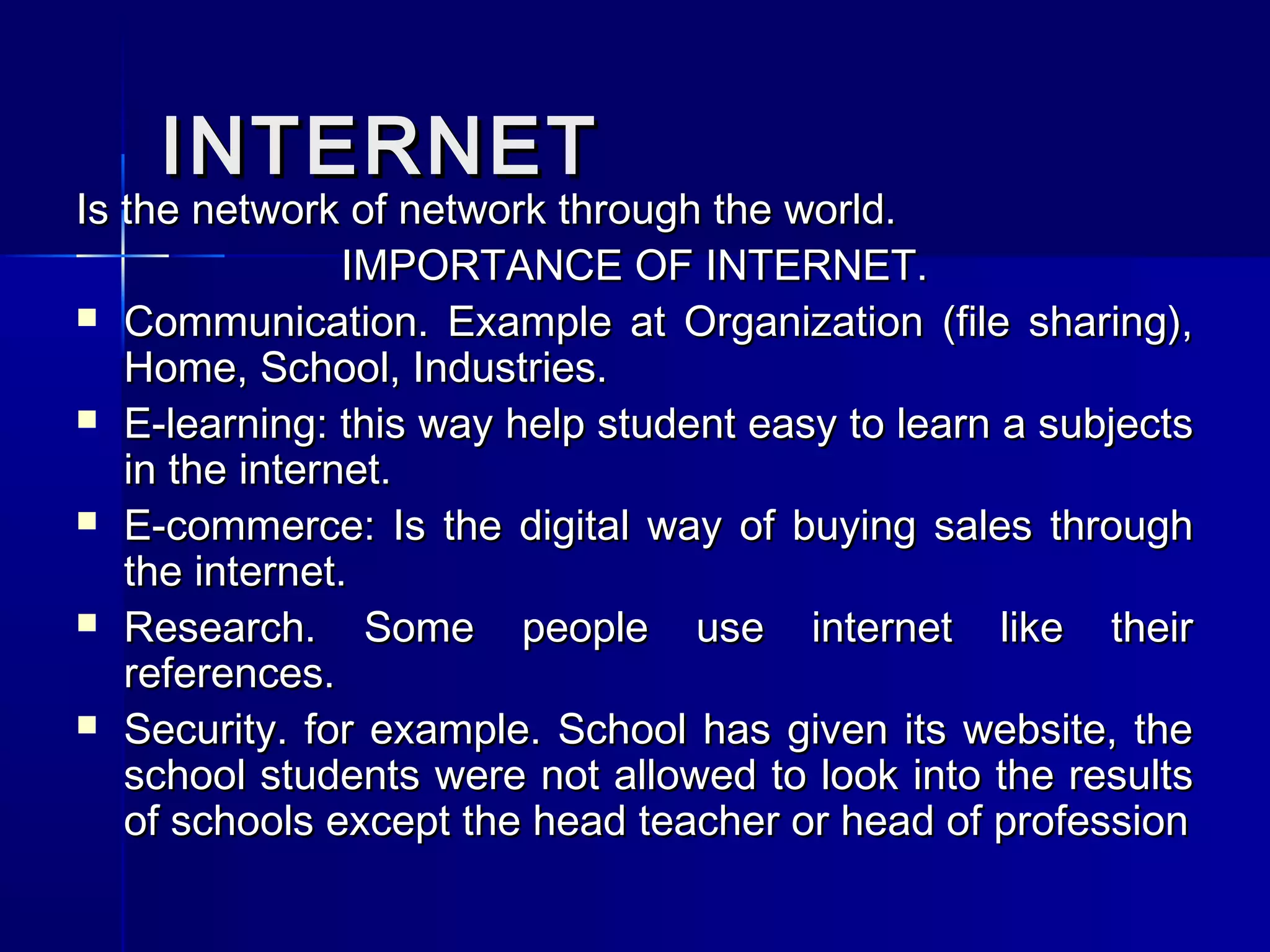 Internet and network | PPT | Computer Networking | Computing