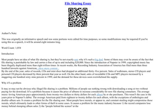 File Sharing Essay | PDF