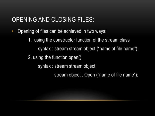 Files in c++ | PPT