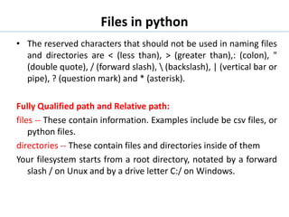 Files in Python.pptx | Programming Languages | Computing