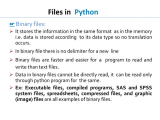 Files in Python.pptx | Programming Languages | Computing