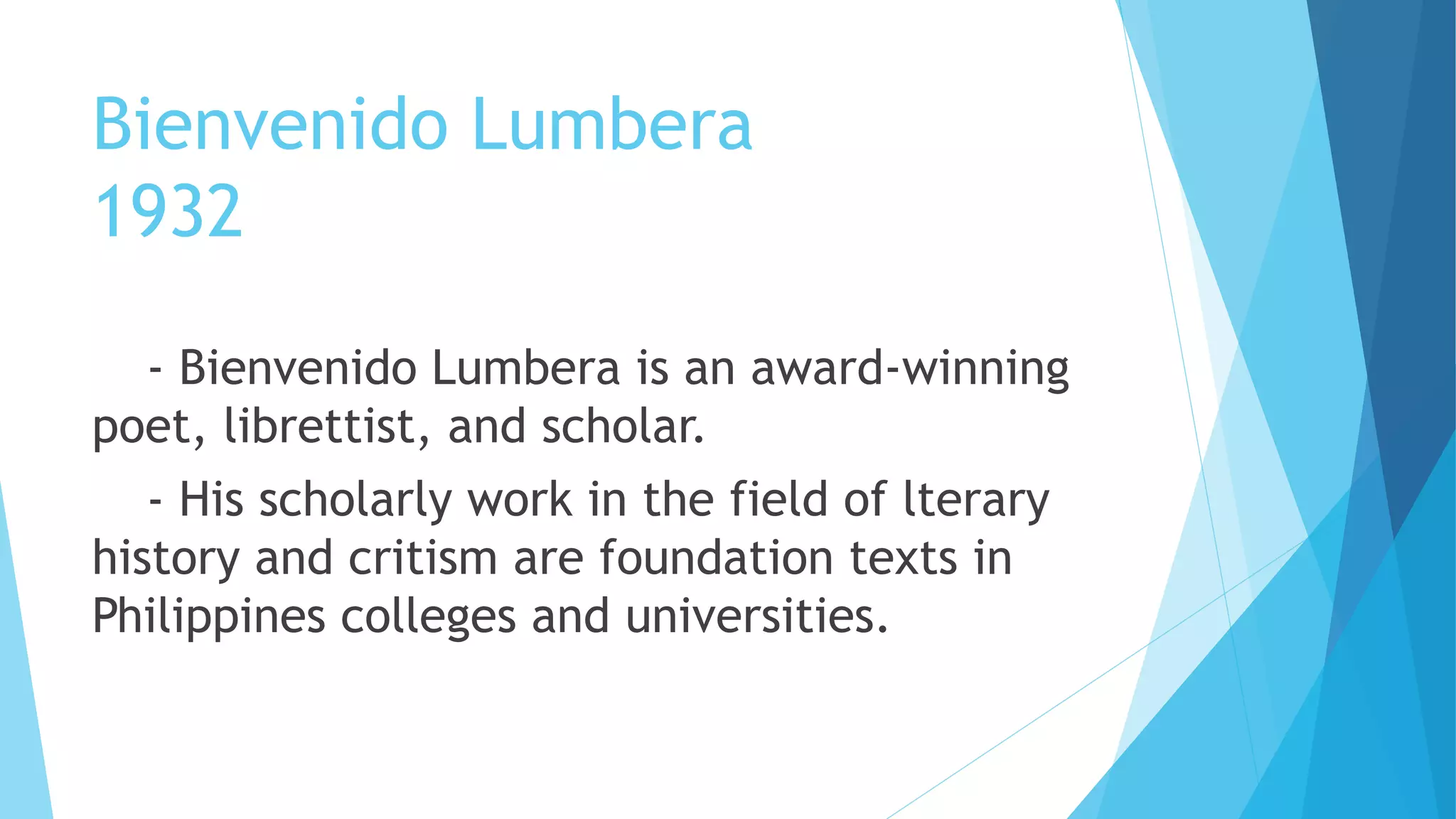 The National Artists of the Philippines for Literature | PPTX