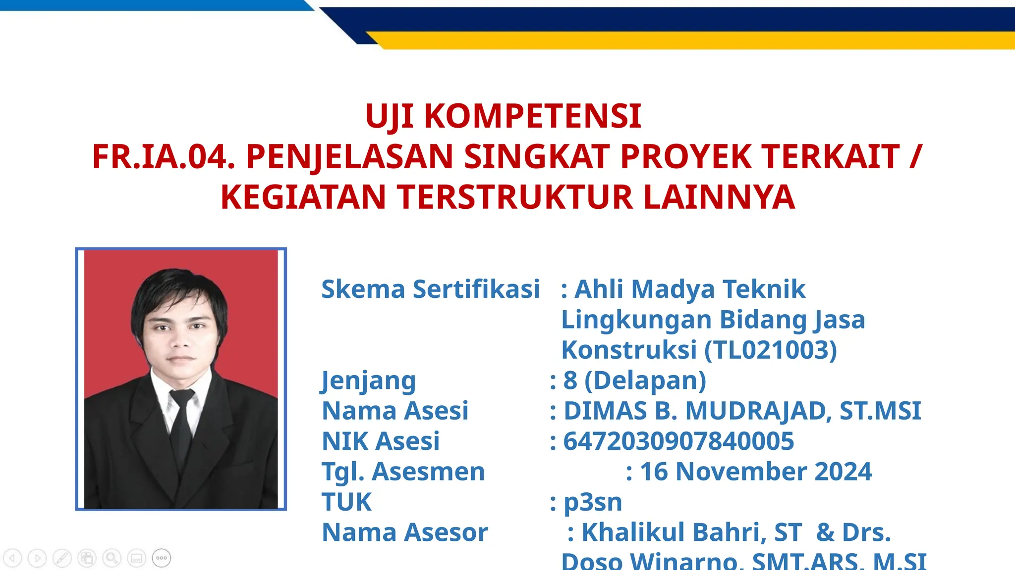 Contoh Uji Kompetensi SKK Ahli Madya (Jenjang 8) | PPTX
