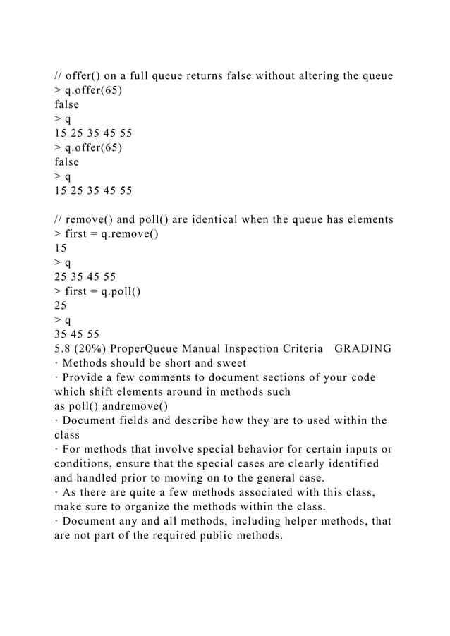 Files to submitProperQueue.javaCreate this file and implement .docx