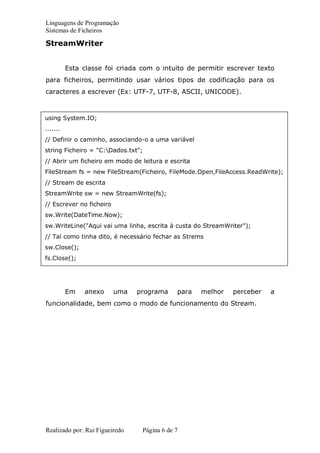 Filestream sistema arquivos | PDF