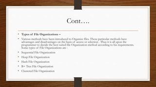 File Structures(Part 2) | PPT