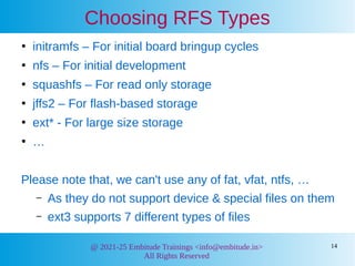 Details on Root Filesystem in Embedded Linux | PDF