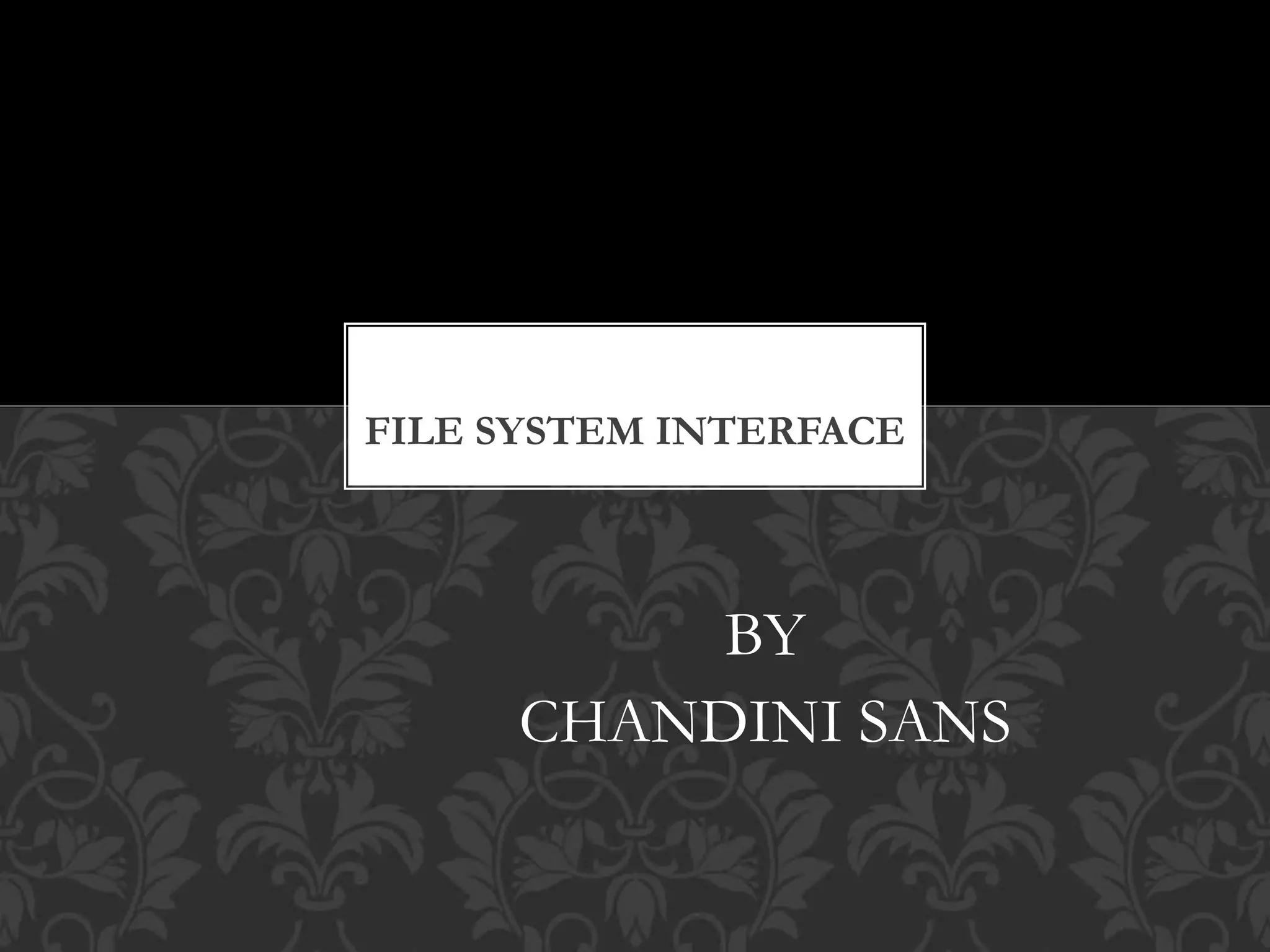 File System Interface | PPTX